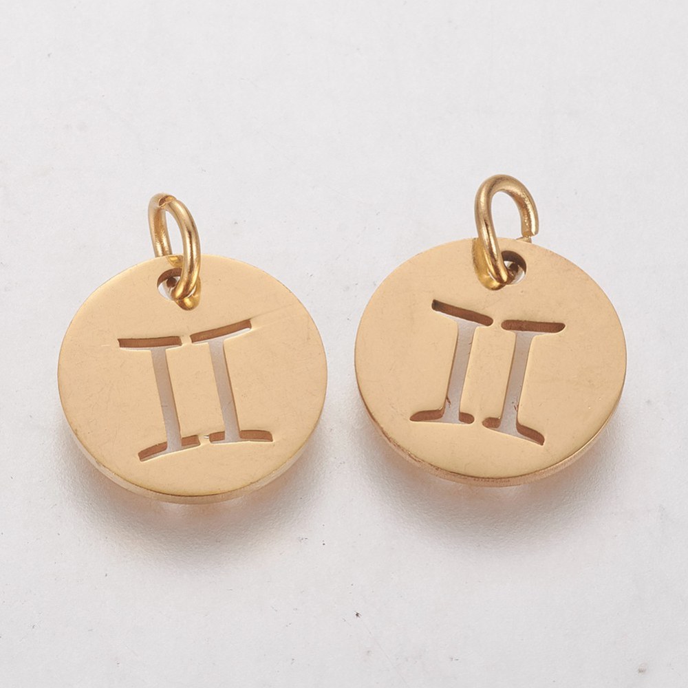 Sterrenbeeld Tweeling - ca. 12X1mm - Stainless Steel - Hanger ...