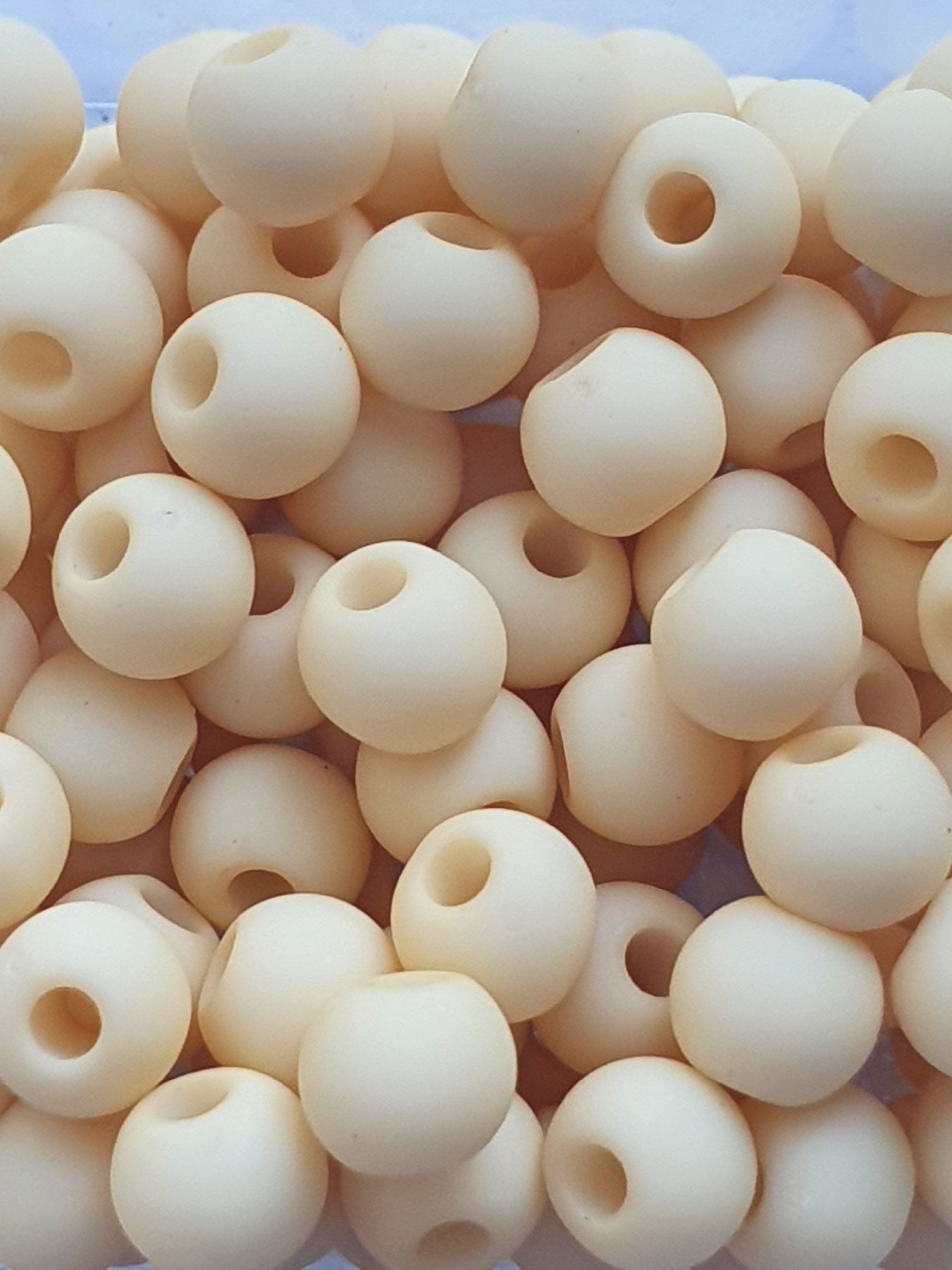 Acryl Ivory Beige - ca. 4mm, (ᴓ 1,2mm) - Acryl - Kraal - Sparklin Moon