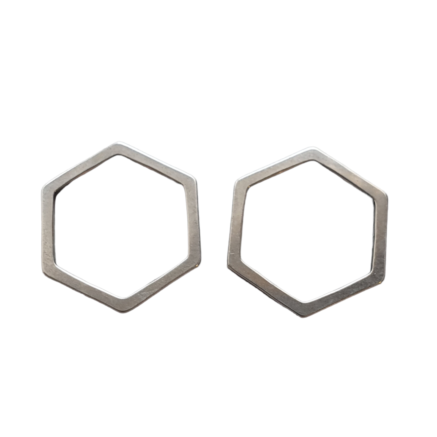 Metalen Ring, Hexagon RVS - ca. 12mm, dikte: 0,9mm - Stainless Steel ...