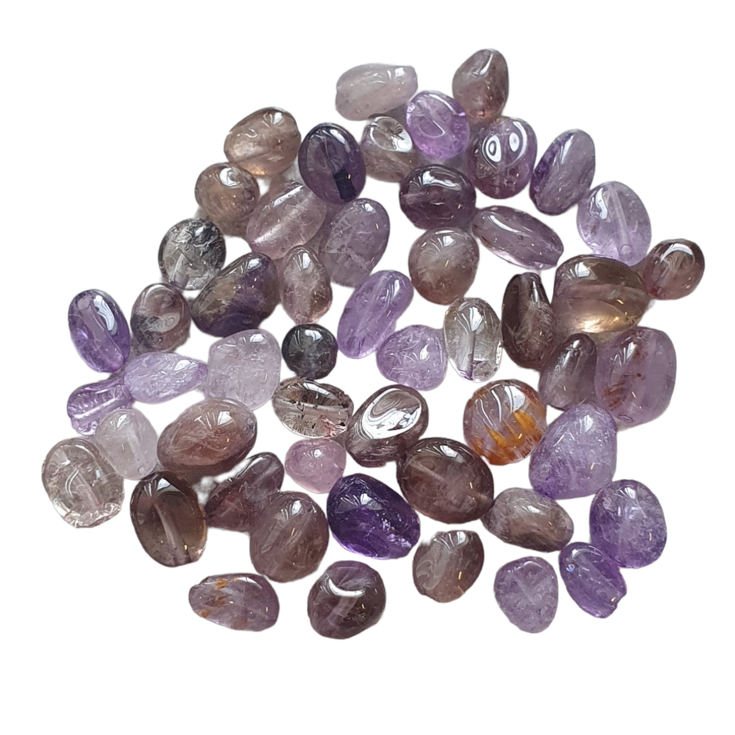 Natuursteen, Nugget Purple Phantom Quartz - Natuursteen - Kraal ...