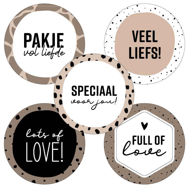 Stickers Lieve teksten Mix - ca. 40mm - Sticker - Verpakking - Sparklin ...