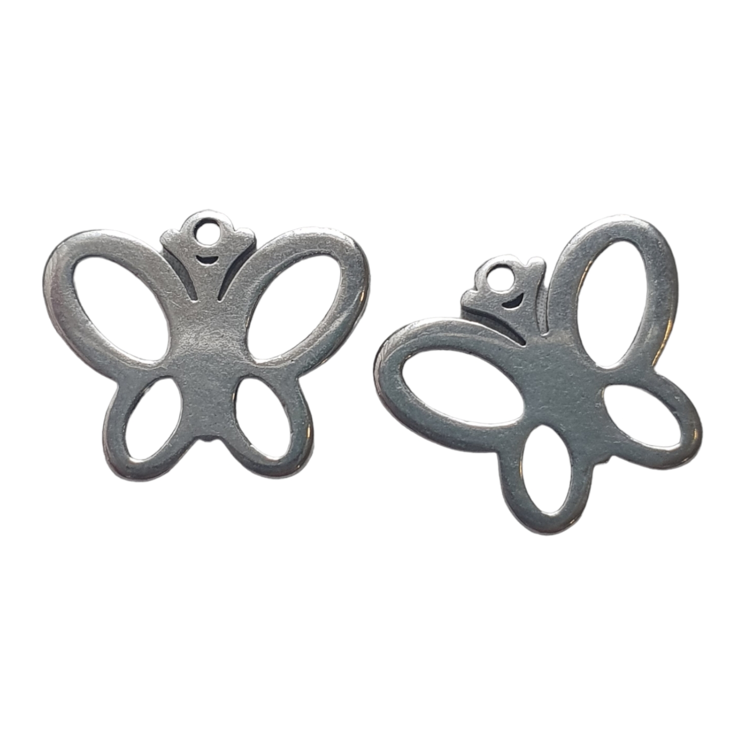 Bedel, Vlinder RVS - ca. 12,3X14,7X0,9mm, (ᴓ 0,6mm) - Stainless Steel ...
