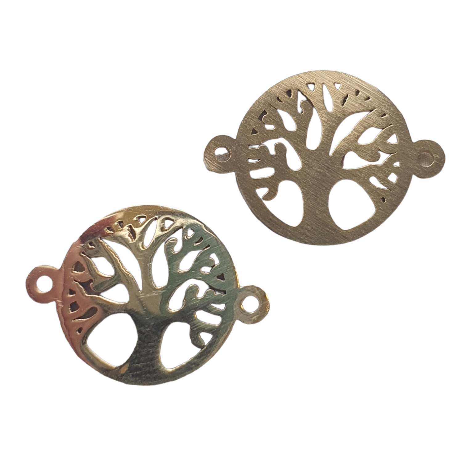 Connector, Tree Gold-plated RVS - ca. 21X15,8X1,5mm, (ᴓ 1mm ...