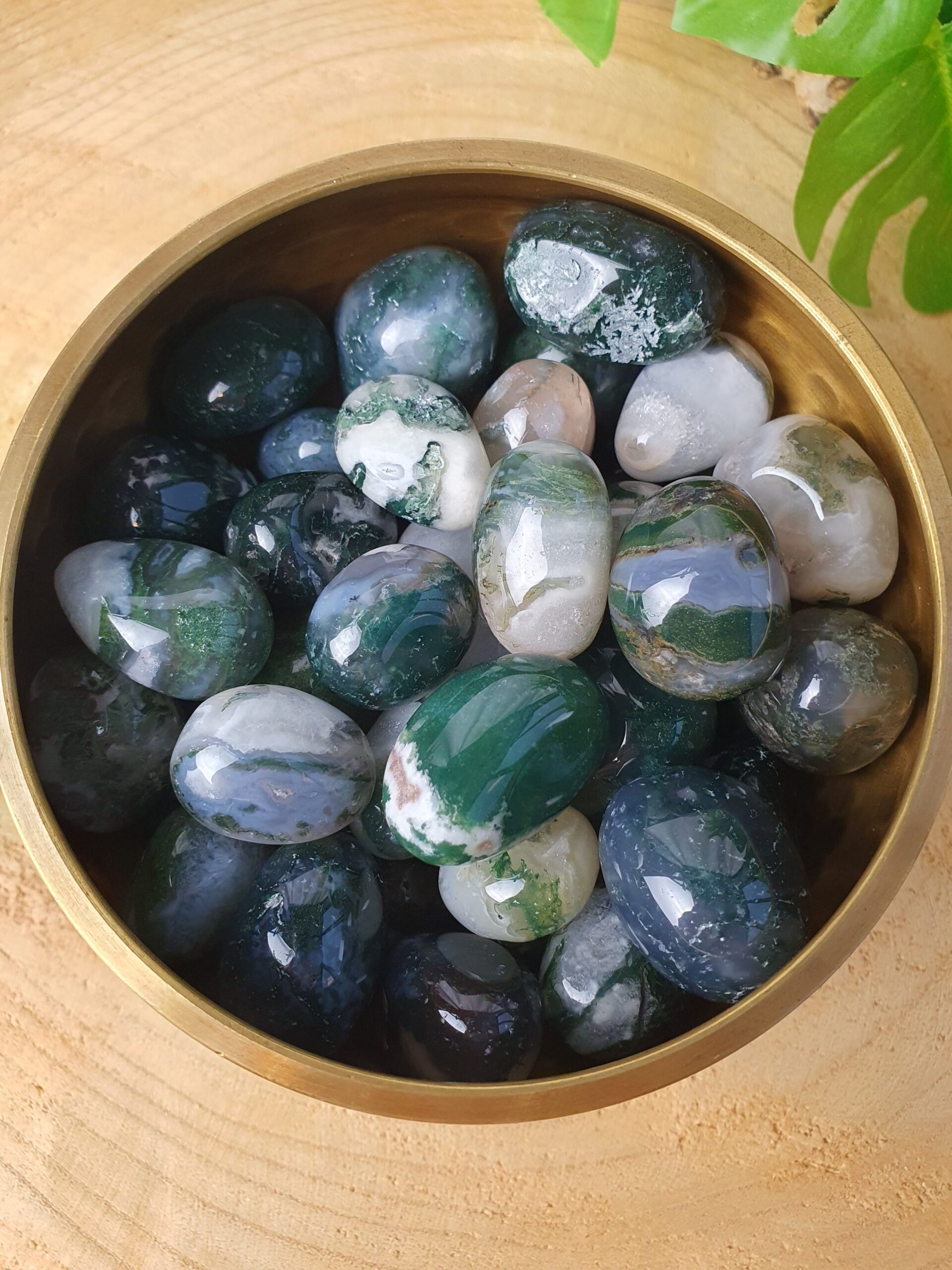 Moss Agaat Knuffelsteen - - Natuurlijk - Edelsteen - Sparklin Moon