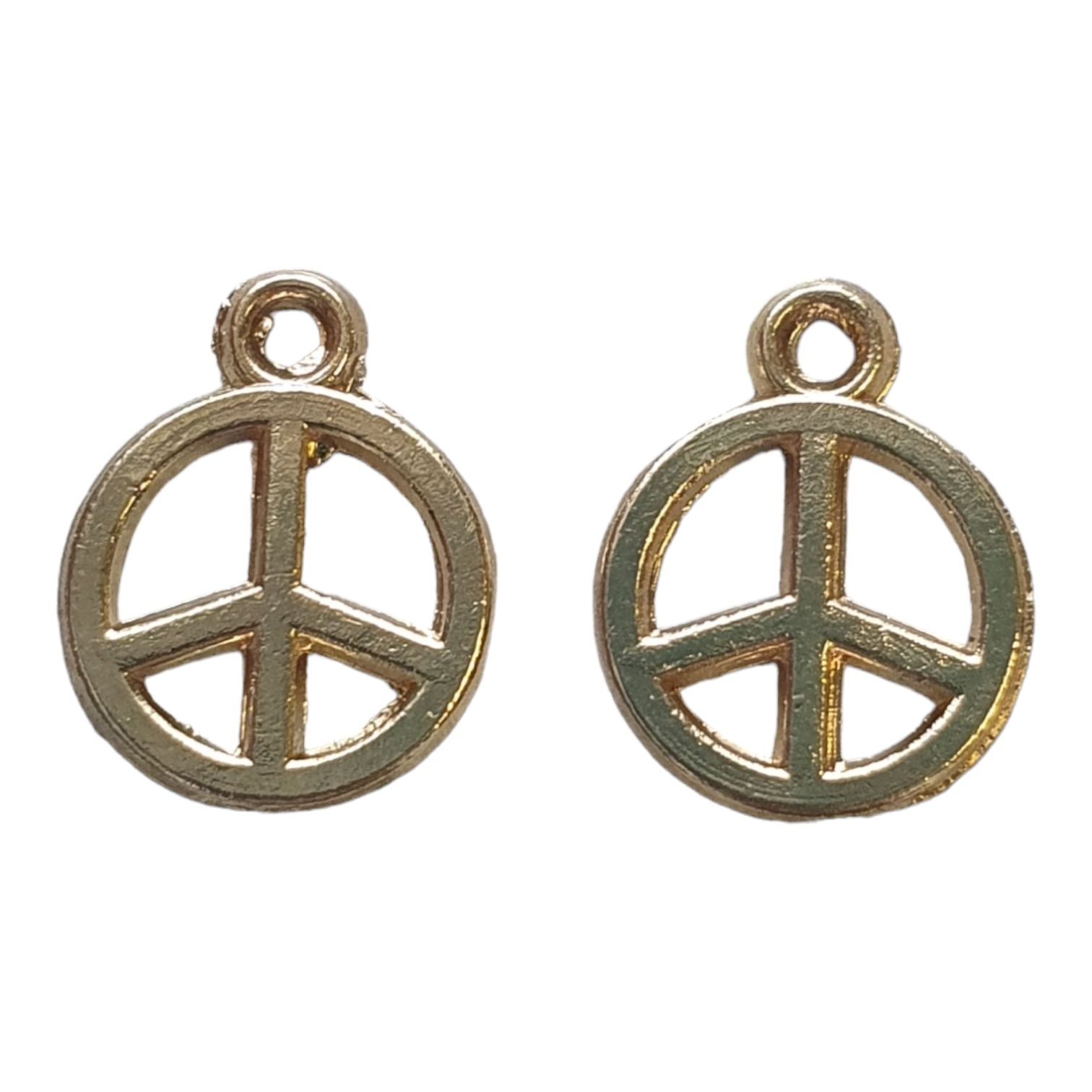 Bedel, Goud-kleurig Peace Sign - Metaal - Bedel - Sparklin Moon