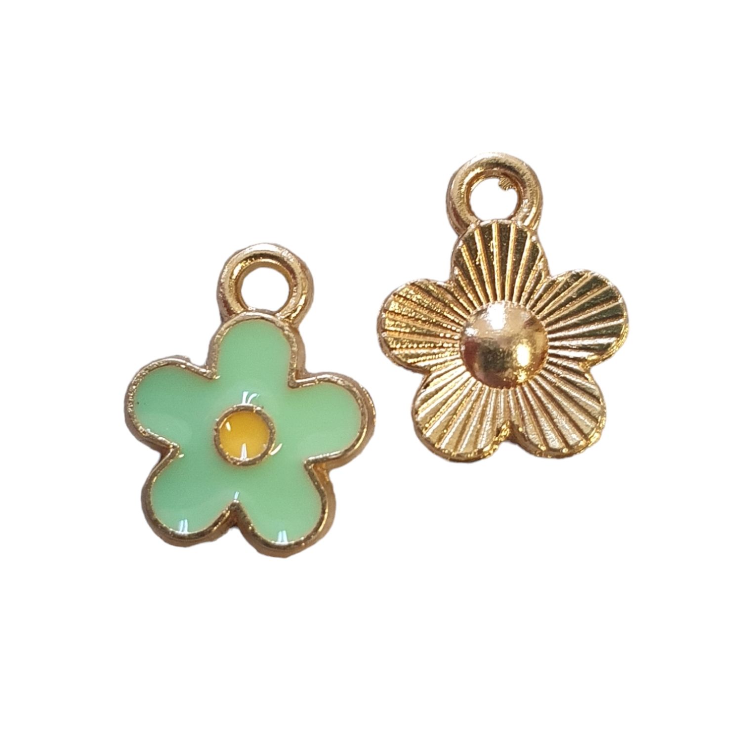 Bedel Enamel, Bloemetje Mint Green - Metaal (nikkel-vrij) - Bedel ...