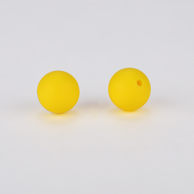 Siliconen, 15mm - Rond Yellow - Siliconen - Kraal - Sparklin Moon