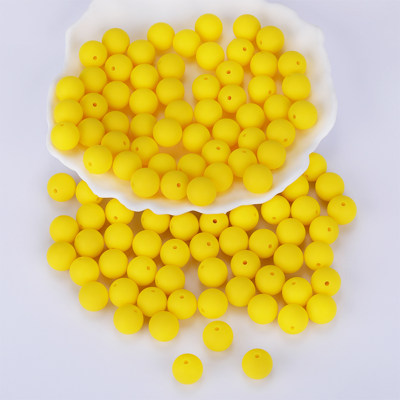 Siliconen, 15mm - Rond Yellow - Siliconen - Kraal - Sparklin Moon