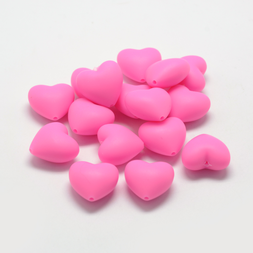 Siliconen, 19mm - Hart Neon Pink - Siliconen - Kraal - Sparklin Moon