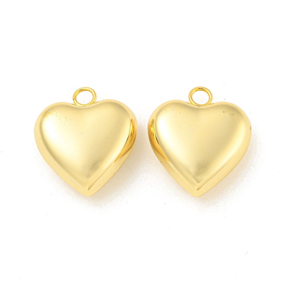 RVS - Gold Puffy Heart M - Stainless Steel - Bedel - Sparklin Moon