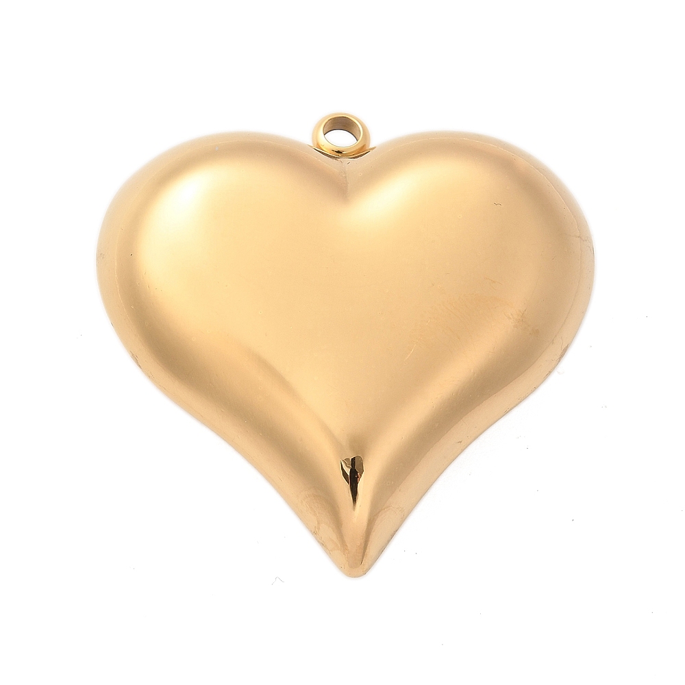 RVS - Gold Puffy Heart XL - Stainless Steel - Bedel - Sparklin Moon