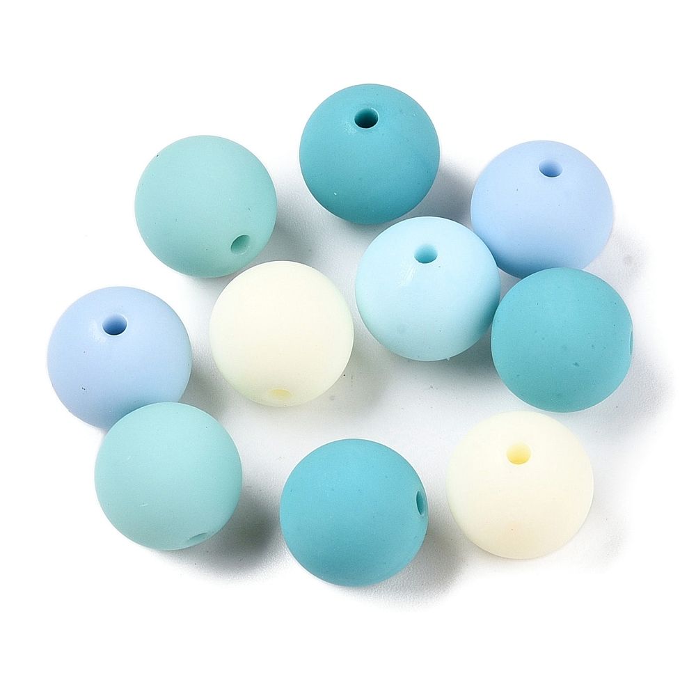 Rubberized Style, Imitated Silicone - ca. 12mm Light Blue Mix ...